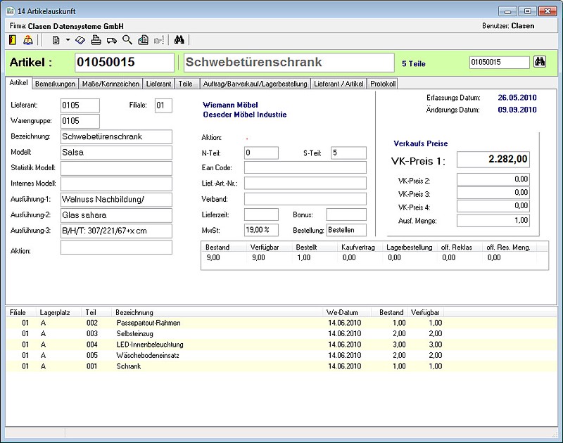 Warenwirtschaftssystem für den Möbelhandel | Clasen Datensysteme